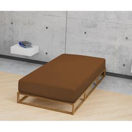 Biberna Spannbettlaken &raquo;Biber in Gr. 90x200, 140x200 oder 180x200 cm&laquo; aus Baumwolle, f&uuml;r Matratzen bis 22 cm H&ouml;he, Winter, Bettlaken braun Biber, Obermaterial