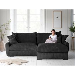 Home Affaire Ecksofa &raquo;Finca XL L-Form, B: 190 cm&laquo; 4 Zierkissen, Mega-Sofa, in Cord oder Chenille-Struktur, Federkern schwarz 100% Polyester B/H/T: 