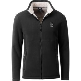 LPO Herren Fleecejacke "Fleecejacke Reece", schwarz, Gr. 54, Fleece, 100% Polyester, Jacken, mit Langhaarfleece