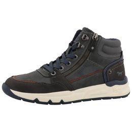 Mustang Shoes Herren Sneaker "Mart", Gr. 43, grau, Lederimitat, Textil, Schuhe, High Top Sneaker, Schn&uuml;rboots mit Rei&szlig;verschluss