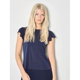 Apricot Damen T-Shirt "Jersey-Strick-T-Shirt", blau, Gr. 34, uni, Strick, Obermaterial: 48% Viskose LENZING ECOVERO CV LenzEcov. 44% Baumwolle CO. 8%