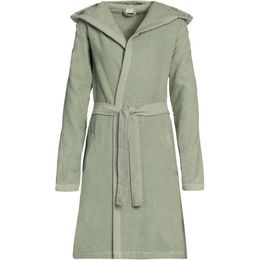 Esprit Damenbademantel &raquo;Izzy, ideal f&uuml;r Sauna & Spa, Hotelbademantel, Morgenmantel&laquo; mit Kapuze & &Auml;rmelpatches gr&uuml;n Webfrottier XS L: 100cm