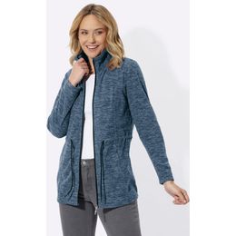 Classic Basics Damen Fleecejacke, blau, Gr. 54, meliert, 100% Polyester, Jacken