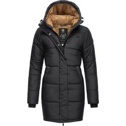 Ragwear Damen Steppmantel "Relive Long Remake", schwarz, Gr. XL, Obermaterial: 100% Polyester. Innenfutter: 100% Polyester. Wattierung: 100%