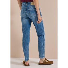 Cecil Damen Comfort-fit-Jeans, blau, Gr. 27, unifarben, Jeans, 83% Baumwolle, 15% Polyester, 2% Elasthan, Jeans, Middle Waist