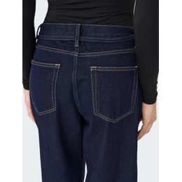Only Damen Straight-Jeans "ONLGIANNA MW STRAIGHT DNM DOT630 NOOS"dunkelblau denim detail:rinse, Gr. 31, Denim/Jeans, Obermaterial: 100% Baumwolle,