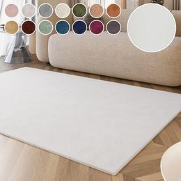 Esprit Hochflor-Teppich &raquo;Alice ESP-4377, Kunstfell&laquo; rechteckig 25 mm H&ouml;he Kaninchenfell-Haptik, besonders weich und dicht, f&uuml;r alle R&auml;ume wei&szlig; Kunstfaser B :
