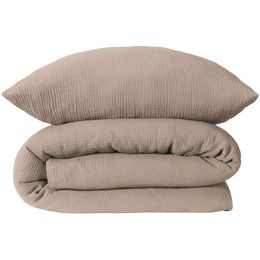 Schiesser Bettw&auml;sche &raquo;Molly aus supersofter Musselin-Qualit&auml;t in gedeckten Farben&laquo; 2 Stk. Made in Green grau Musselin, Obermaterial: 100% Baumwolle B/L: 135cm x