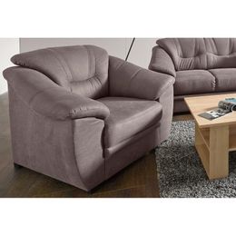 Sit & More sit&more Sessel &raquo;Savoni&laquo; grau NaturLEDER : Bitte beachten Sie, dass Lederbez&uuml;ge mehr N&auml;hte aufweisen als Stoffbez&uuml;ge.;Struktur ( 100% Polyester);