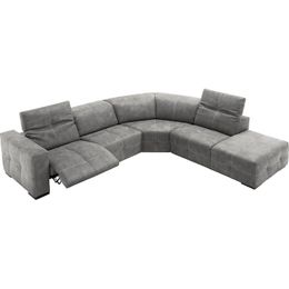 Egoitaliano Ecksofa &raquo;Sauvanne, Designsofa der Extraklasse, elegant und bequem, L-Form&laquo; wahlweise mit elektrischer Relaxfunktion, Kopfteilverstellung grau Luxus-