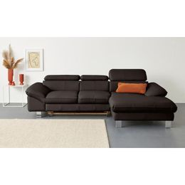 COTTA Ecksofa &raquo;Driver L-Form, B: 268 cm&laquo; Kopfteilverstellung, optional Schlaffunktion & Bettkasten braun LEDER BEEFY (ein abgedecktes Spalt-Rindsleder