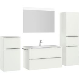 Nobilia Badm&ouml;bel-Set &raquo;Levere&laquo; vormontiert, mit Soft-Close, 4 Stk. tlg. wei&szlig; B/H/T: 210cmcm x 169cmcm x 48,7cmcm, Griffe chrom