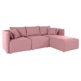 OTTO home Ecksofa &raquo;N&ouml;re L-Form&laquo; 3 Teile, in vielen Bezugsqualit&auml;ten und Farben. Modulteile s. "N&ouml;re" rosa Samtoptik (100% Polyester);Struktur (100% 