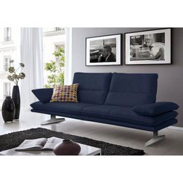 W.Schillig 2,5-Sitzer &raquo;broadway Designsofa mit hohem Sitzkomfort&laquo; Sitztiefenverstellung, Kopfteil- & Seitenteilverstellung, Breite 236cm blau Longlife