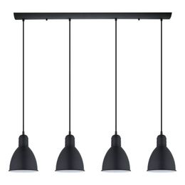 Eglo Pendelleuchte &raquo;PRIDDY H&auml;ngeleuchte, Pendellampe, Stahl, schwarz, E27, Industrial&laquo; E27 Wohnzimmerlampe, Esszimmerlampe, 4 flammig, Vintage, 