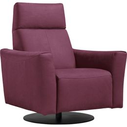 Egoitaliano Sessel &raquo;Blues Designsessel, Loungesessel, Breite 84cm, bequem und elegant&laquo; drehbar, inkl. manuelle Relaxfunktion durch Push-Back-Mechanismus rot Leder