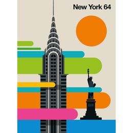 Livingwalls living walls Fototapete &raquo;ARTist New York 64&laquo; Vlies, Wand, Schr&auml;ge bunt Vlies B/L: 2m x 2,7m