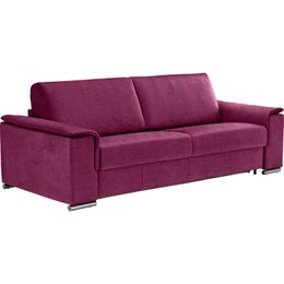 Egoitaliano 2,5-Sitzer &raquo;Cecilia, modern & elegant, erstklassiger Sitzkomfort, Breite 234cm&laquo; mit verchromten Metallf&uuml;&szlig;en pink B/H/T: 234cm x 85cm x 102cm, Luxus-