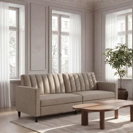 3-Sitzer &raquo;Celine&laquo; R&uuml;ckenlehne 2-teilig und 3-fach verstellbar, Sitzh&ouml;he 43 cm braun Webstoff, 100% Polyester B/H/T: 203cm x 83cm x 83cm, Webstoff