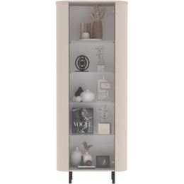 OTTO home Vitrine &raquo;Lido, Standvitrine 200 cm hoch, 1 T&uuml;r, Glasvitrine, Vitrinenschrank&laquo; Gebogenes MDF, Stirnseiten mit Rundung, Metallf&uuml;&szlig;e, dekorativ 