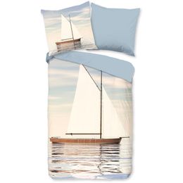 Good Morning Wendebettw&auml;sche &raquo;Merii&laquo; 2 Stk. 100% Baumwolle, Renforc&eacute;, Rei&szlig;verschluss, Wendeoptik, Kutter, Boot bunt Renforc&eacute;, Obermaterial: 100% 