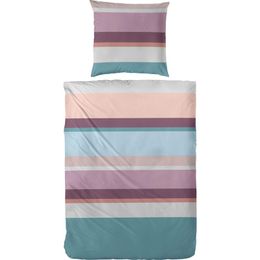Primera Bettw&auml;sche &raquo;Heavy Stripe&laquo; 2 Stk. mit modernen Streifen in frischen Farben bunt Mako-Satin, Obermaterial: 100% Baumwolle B/L: 135cm x 200cm, 1 Stk., 1 