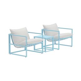 Gartenlounge-Set &raquo;Messina, gro&szlig;z&uuml;giges Outdoor-Set f&uuml;r hohen Sitzkomfort&laquo; 3 tlg. Loungem&ouml;bel mit Stoffbezug, angenehm, weich B/H/T: 75cm x 61cm x 75cm