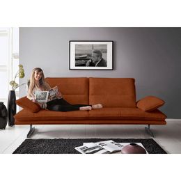 W.Schillig 2,5-Sitzer &raquo;broadway Designsofa mit hohem Sitzkomfort&laquo; Sitztiefenverstellung, Kopfteil- & Seitenteilverstellung, Breite 236cm braun 