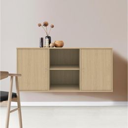 Sideboard &raquo;Mistral, Hochwertig Schrank, h&auml;ngend/stehend montierbar&laquo; mit zwei T&uuml;ren, B: 133 cm, anpassungsbar Designm&ouml;bel wei&szlig; B/H/T: 133cm x 61cm x 