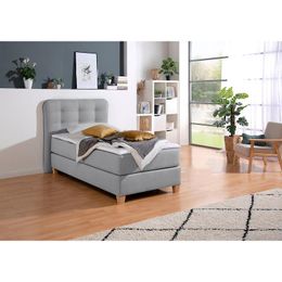 Home Affaire Boxspringbett inklusive Komfortschaum-Topper grau Liegefl&auml;che B/L: 90cm x 200cm, H2 + H2, Bonnell-Federkernmatratze