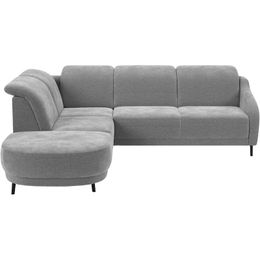 Sit & More sit&more Ecksofa &raquo;Blues L-Form&laquo; wahlweise mit Klapptisch und USB grau 95% Polyester 5% Polyamid B/H/T: 258cm x 93cm x 249cm, Struktur weich, Ottomane 