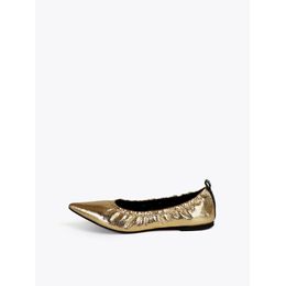 Lola Casademunt Ballerina Damen Gr&ouml;&szlig;e 41 gold / schwarz Sommerschuhe