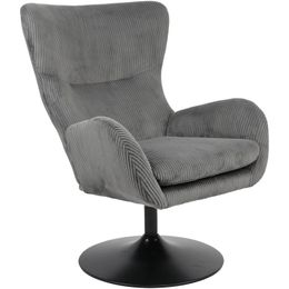 Hela Loungesessel &raquo;SAMOS&laquo; 1 Stk. tlg. Sessel;drehbar;Trompetengestell;Microfaser Breitcord;Armlehnen grau Microfaser Breitcord;Polyester;Polyamid 