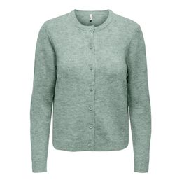 Only Damen Strickjacke "ONLOLIVIA LS O-NECK CARDIGAN CC KNT", gr&uuml;n, Gr. L, meliert, Strick, Obermaterial: 84% Polyester, 7% Polyacryl, 5% Wolle, 4%