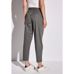 Street One Damen Cargohose, grau, Gr. 32, unifarben, Web, 98% Baumwolle, 2% Elasthan, Hosen, Middle Waist