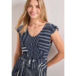 Street One Damen Midikleidschwarzest blau, Gr. 40, gemustert, Web, Obermaterial: 95% Polyester, 5% Elasthan. Futter: 100% Viskose, Kleider, Midikleid
