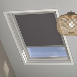 my home Verdunklungsrollo "Sky-Dachfensterrollo", M08, einseitig verschiebbar, grau, Aluminium, Polyester, Rollos, mit Kassette und Seitenprofilen