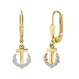Firetti Damen Paar Ohrh&auml;nger &raquo;Schmuck Geschenk Gold 333 Ohrschmuck Ohrringe Anker&laquo; mit Zirkonia (synth.) Gelbgold 333