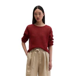 Marc O'Polo MARC O'POLO Damen Strickpullover "aus Bio-Baumwolle-Leinen-Mix", rot, Gr. L, unifarben, Obermaterial: 90% Baumwolle, 10% Leinen, Pullover