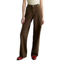 Marc O'Polo Damen Weite Jeans "aus Organic Cotton-Lyocell-Modal-Mix", braun, Gr. 28, MARC O'POLO DENIM, unifarben, Obermaterial: 67% Baumwolle, 33% Lyocell, Jeans