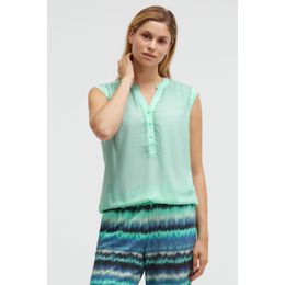 SOCCX Damen Blusentop, gr&uuml;n, Gr. XXXL, bedruckt, Web, Material: 100% Viskose, Blusen, mit elastischem Saum
