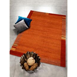 OCI DIE TEPPICHMARKE Wollteppich &raquo;Sensation Lakir&laquo; rechteckig 6 mm H&ouml;he handgekn&uuml;pft, Nepal, reine Wolle, Wohnzimmer braun Seide, Wolle B : 70cm 1 Stk