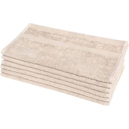 Dyckhoff G&auml;stehandtuch &raquo;Planet&laquo; beige Walkfrottier, Obermaterial: 100% Baumwolle B/L: 30cmx50cm, 6 Stk., Walkfrottier