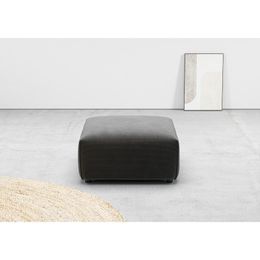 Home Affaire Hocker &raquo;Glimminge auch in Breitcord, Feincord und Easy care-Bezug&laquo; passend zur Serie "Glimminge" grau 95% Polyester, 5% Nylon B/H/T: 80cm