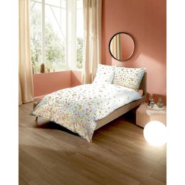 Kaeppel Bettw&auml;sche &raquo;Annabell&laquo; 2 Stk. Mit Blumenmuster gr&uuml;n Mako-Satin, Obermaterial: 100% Baumwolle B/L: 135cm x 200cm, 1 Stk., 1 Stk., Mako-Satin, B/L: 80cm 