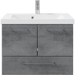 Badm&ouml;bel-Set &raquo;Quickset 945 Mineralmarmor-Waschtisch mit Unterschrank, 74 cm breit&laquo; 1 Stk. tlg. grau Einheitsgr&ouml;&szlig;e