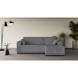 Home Affaire Ecksofa &raquo;TAMMO&laquo; L-Form grau 100% Polyester B/H/T: 233cm x 80cm x 162cm, Cord, Recamiere rechts