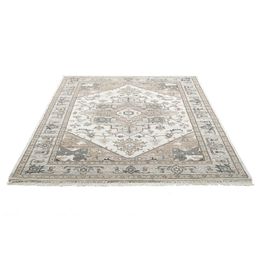 Theko Wollteppich &raquo;Versian 877&laquo; rechteckig 10 mm H&ouml;he handgekn&uuml;pft, reine Wolle, orientalisches Design beige Schurwolle B : 60cm 1 Stk., 10mm, L: 90cm