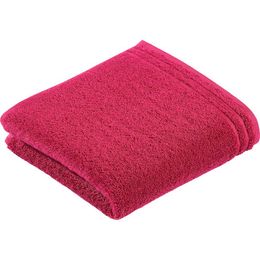Vossen Badetuch &raquo;Calypso Feeling&laquo; mit schmaler Bord&uuml;re, aus 100% hochwerter Baumwolle, Vegan, einfarbig lila Walkfrottee, Obermaterial: 100% Baumwolle B/L: 