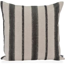 HOCK Dekokissen &raquo;Collin&laquo; Sofakissen inkl. F&uuml;llung, 70x40cm, Dekokissen Streifen, natur schwarz Leinen, Polyester B/L: 60cm x 60cm, 1 Stk.